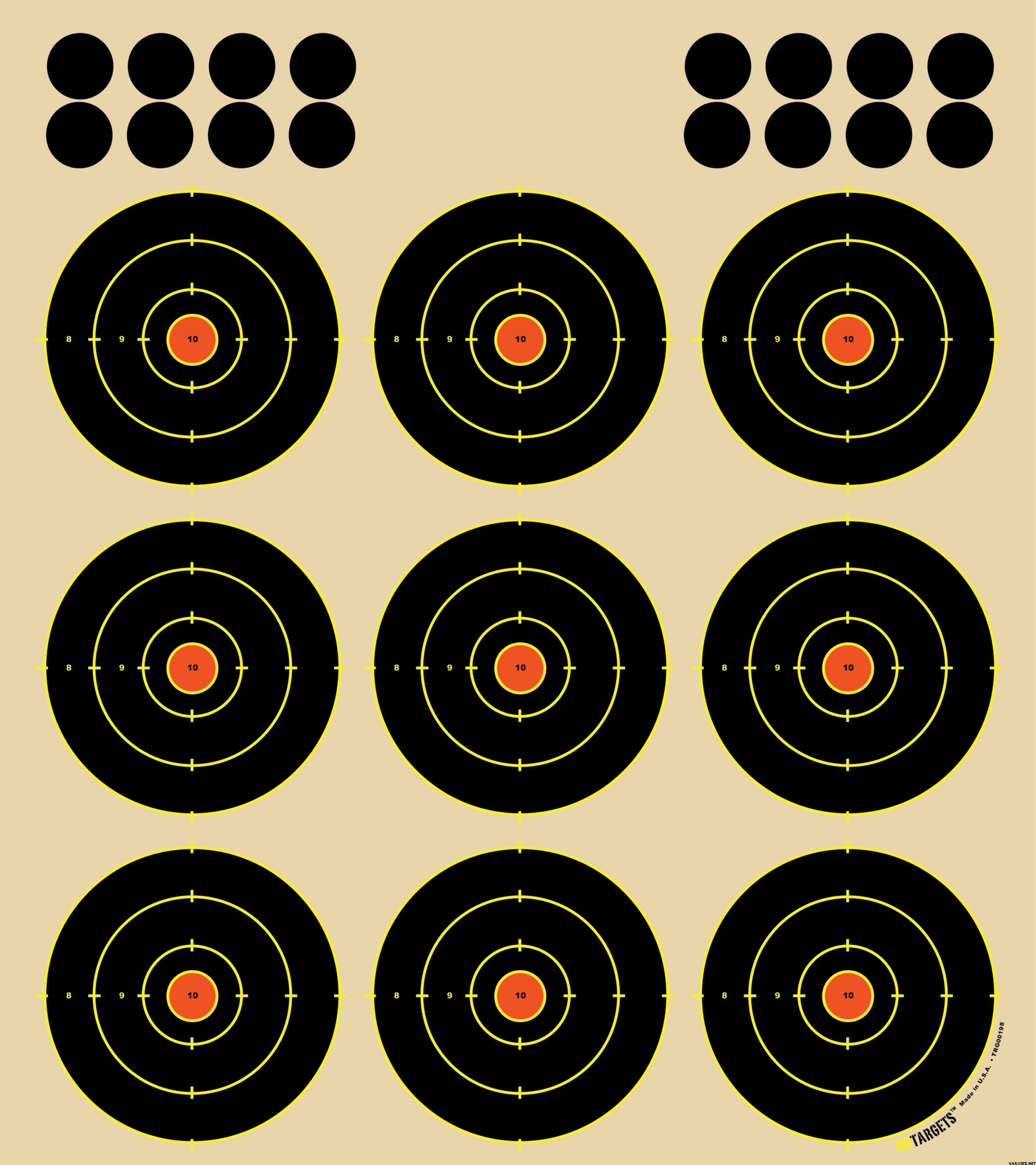HD Targets 3" Circle 9-Up Target 10 pcs | Alignment targets ...