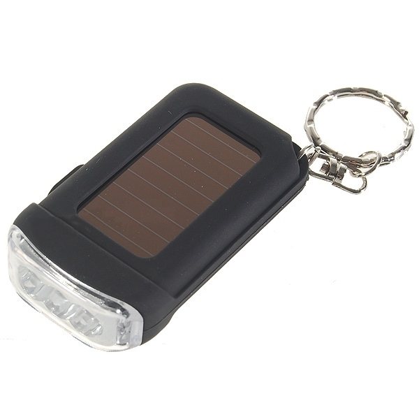 3-LED Solar Power Self-Recharge Flashlight Keychain | Viranomainen.fi ...